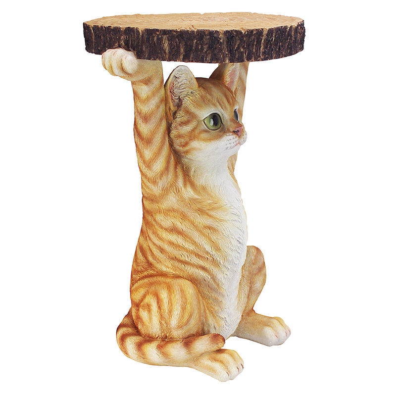 Design Toscano Tabby Cat at Your Service Figurine End Table & Reviews ...