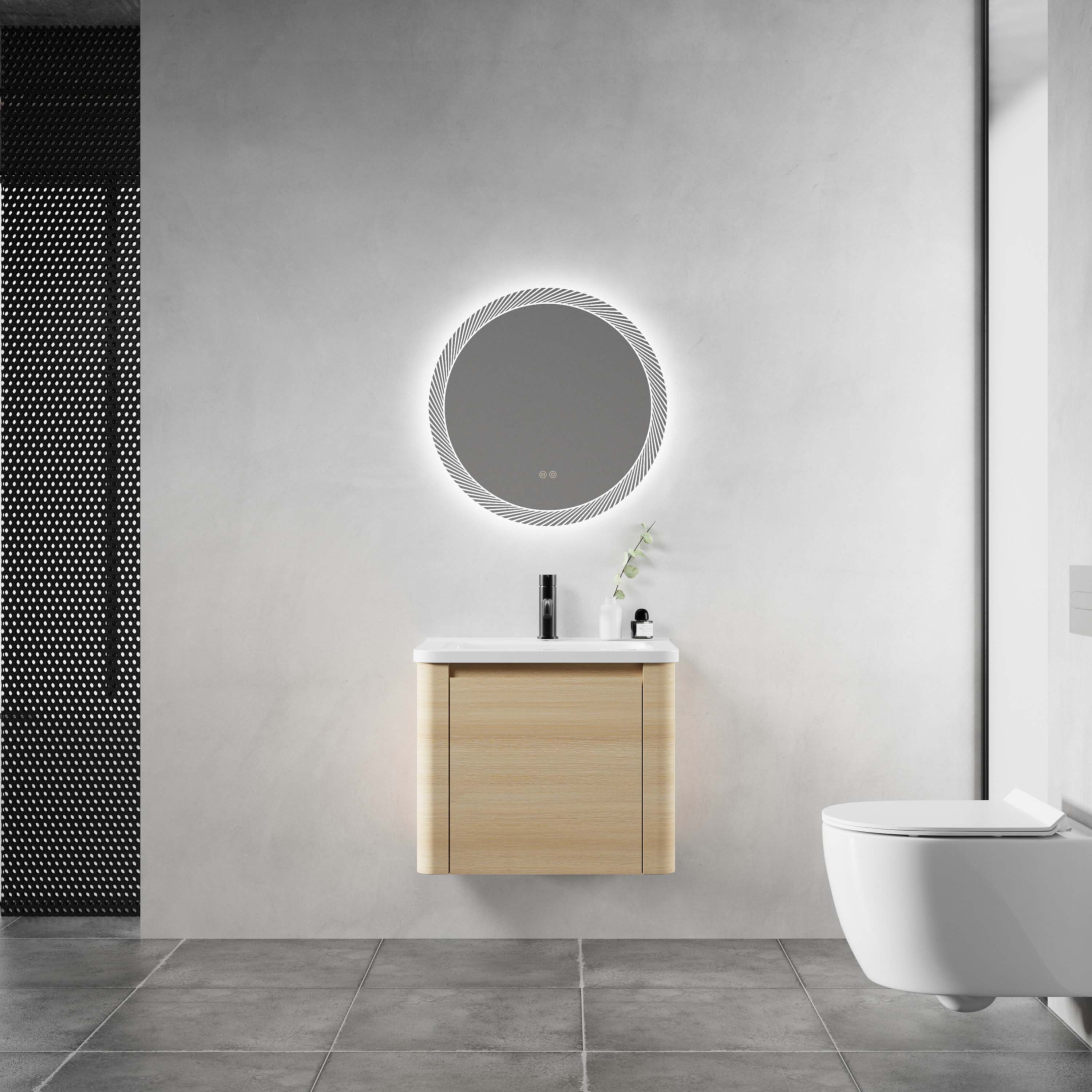 Red Barrel Studio® 24'' Wall-Mounted Bathroom Vanity With White Ceramic ...