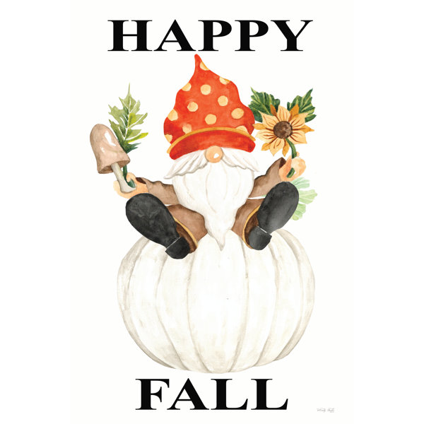 The Holiday Aisle® Jameliah Happy Fall Gnome On Canvas by Cindy Jacobs ...