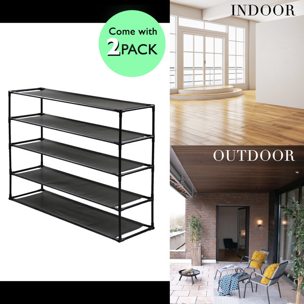 Rebrilliant 5 Tier Adjustable Fabric Shoe Rack Storage Organizer ...