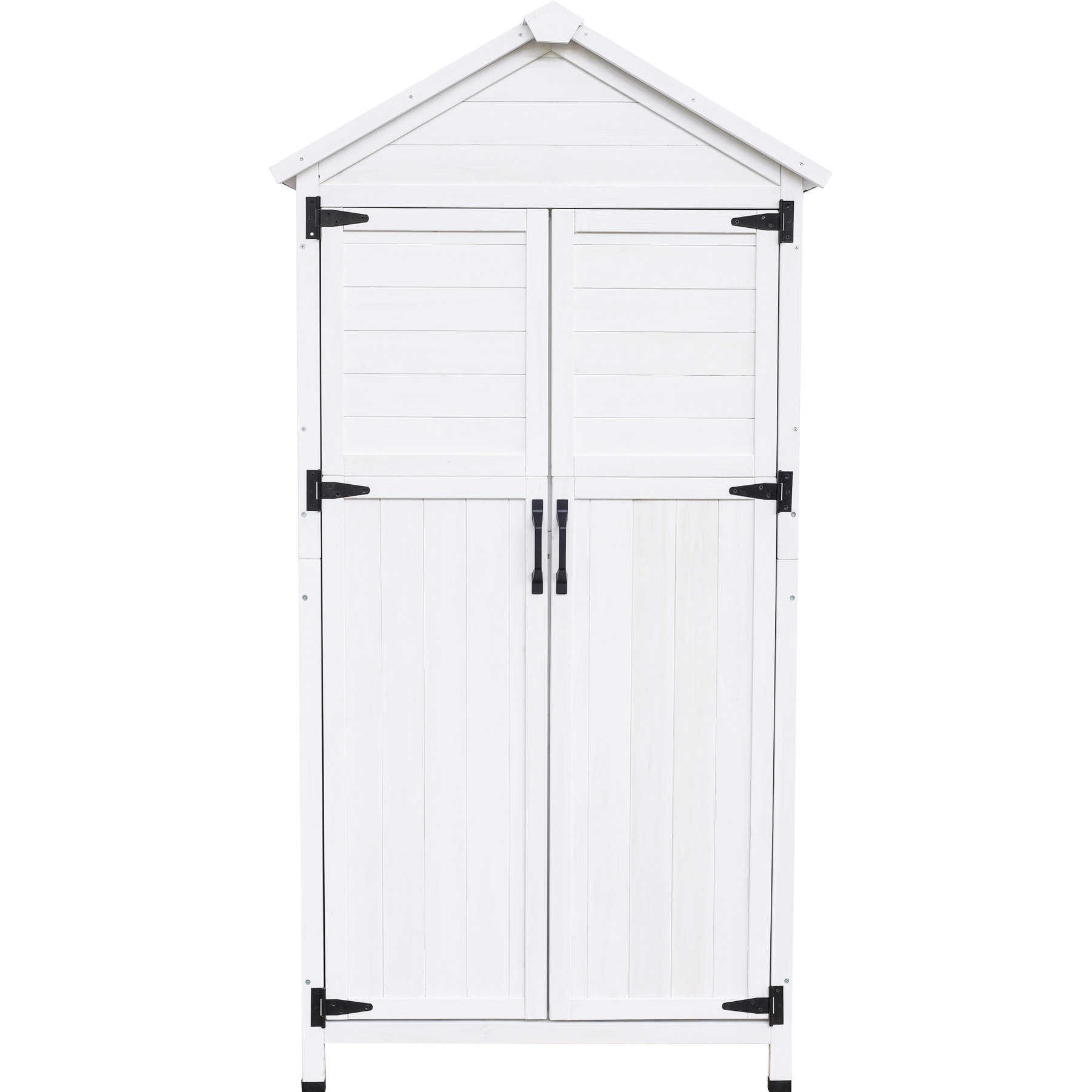SteelSerenade White Fir Wood Storage Shed With Smooth - Opening Double ...