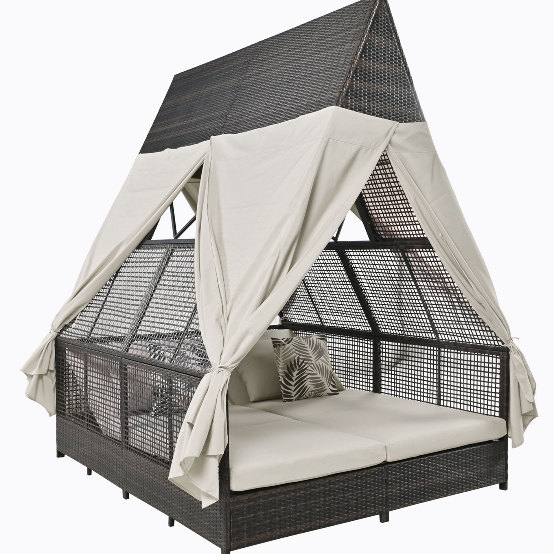 Harper Orchard Outdoor Daybed Patio Lounge Bed with Adjustable Backrest ...