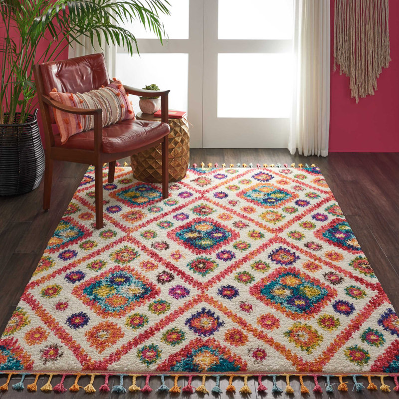 Dakota Fields Avetis Machine Woven Performance Yellow/Red/Blue Rug ...