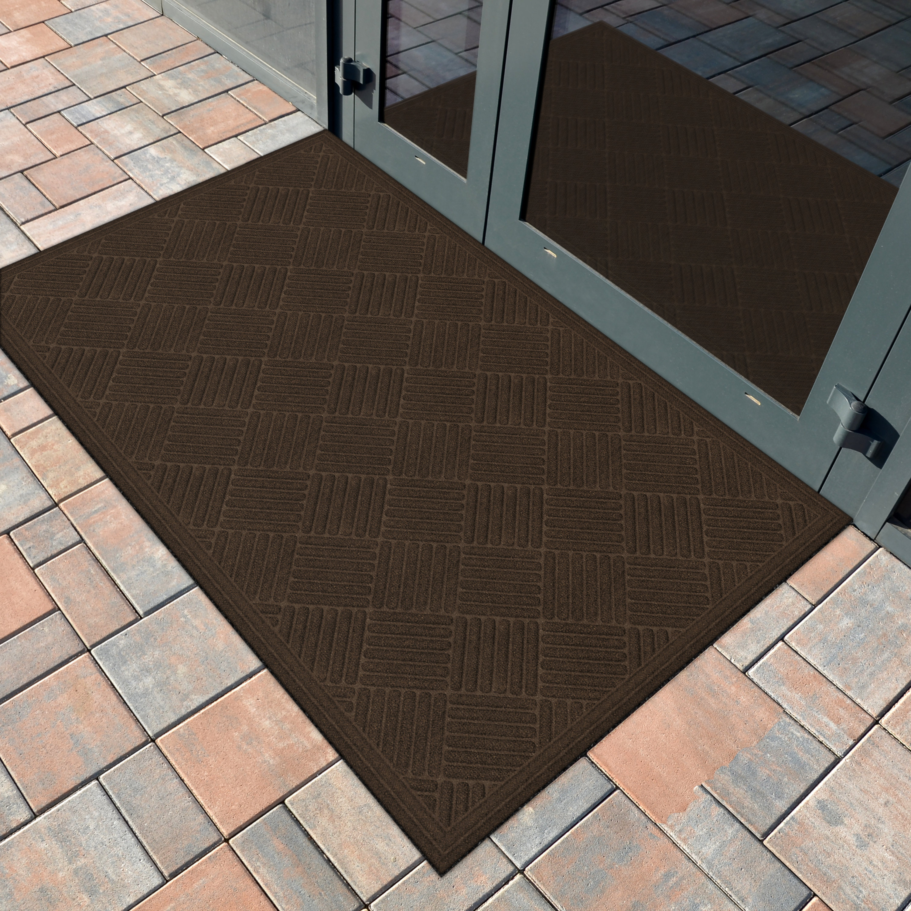 Apache Mills® Crosshatch 60 in. x 36 in. Outdoor Door Mat & Reviews | Wayfair
