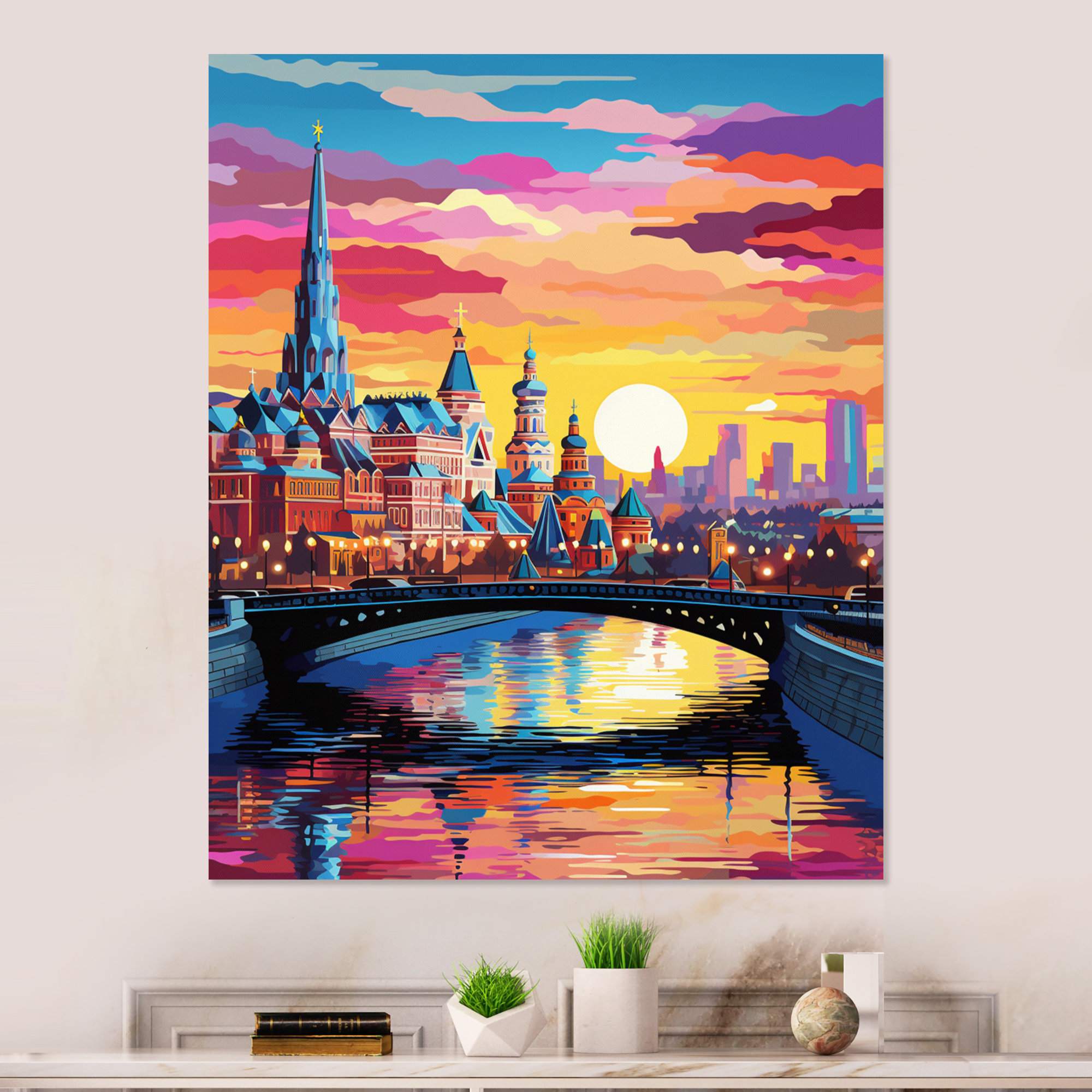 Latitude Run® Colourful City Moscow Popart III - Moscow Metal Wall ...