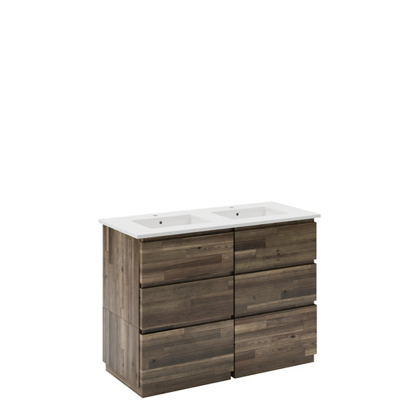 Fresca Ensemble de meuble-lavabo moderne autoportant avec lavabo double ...