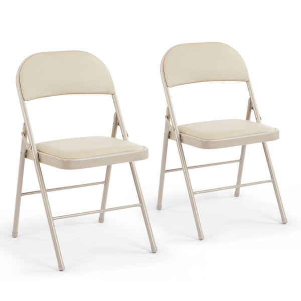 Inbox Zero Marky Upholstered Metal Folding Event Chairs with Padded ...