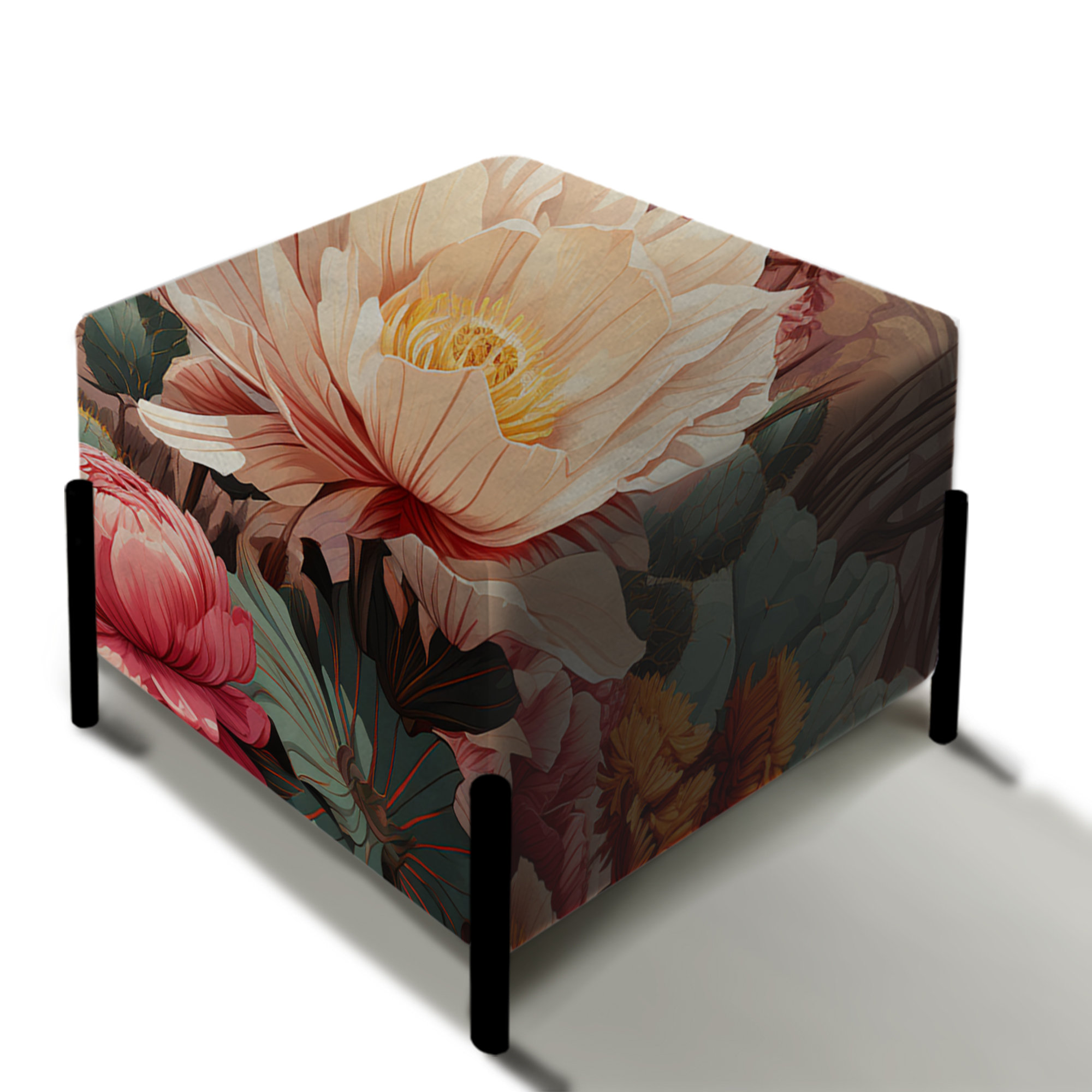 Design Art Multicolor Desert Bloom Floral Pattern - Floral Square ...