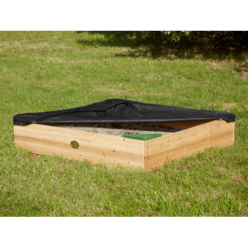 AXI Ella 120Cm x 20Cm Wood Square Sandbox with Cover | Wayfair.co.uk