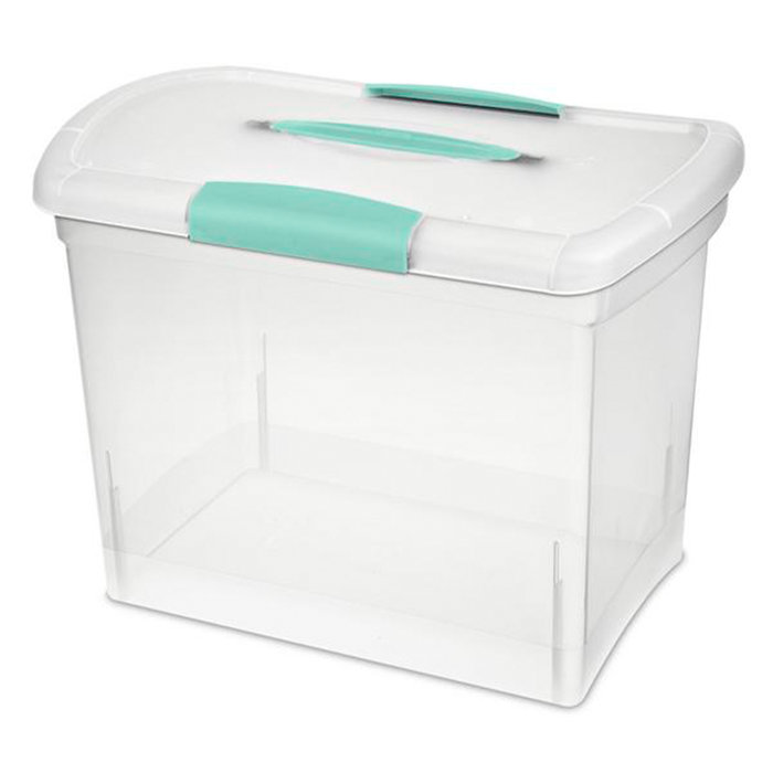 Sterilite Large Nesting ShowOffs Clear File Box w/ Handle and Latches ...