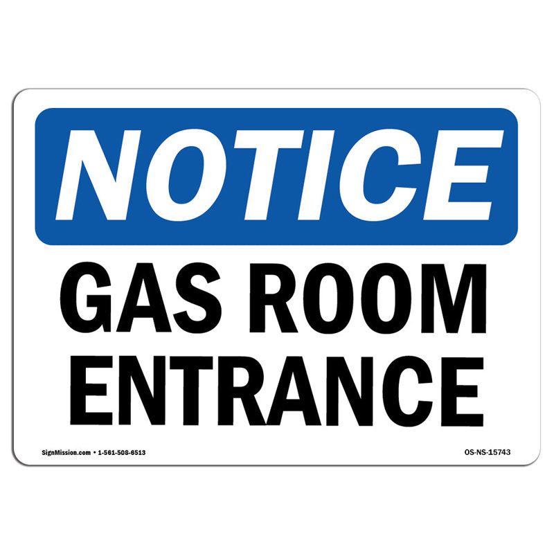 SignMission Gas Room Entrance Sign | Wayfair