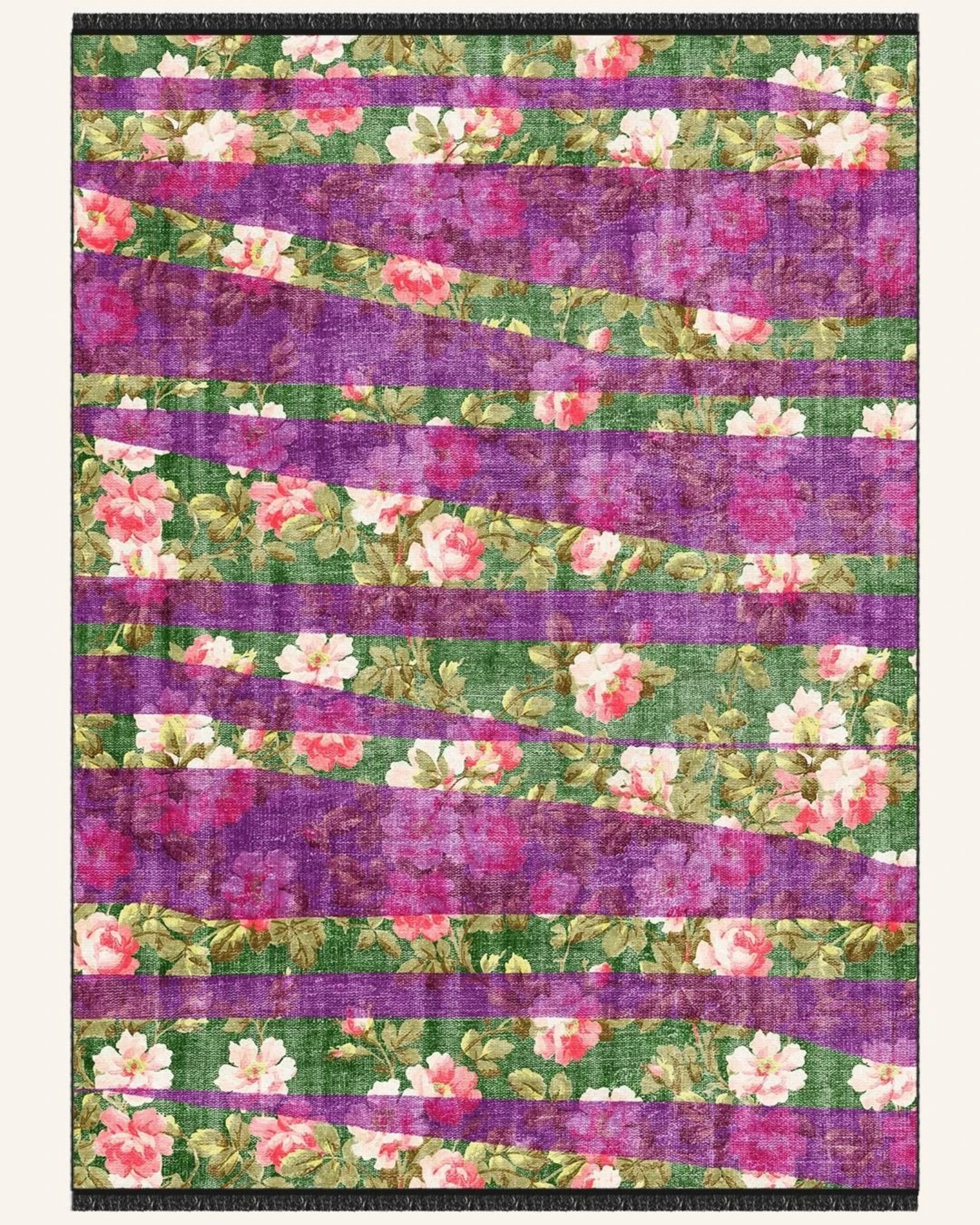 Bungalow Rose Bryonwood Floral Purple Machine Woven Cotton Polyester ...