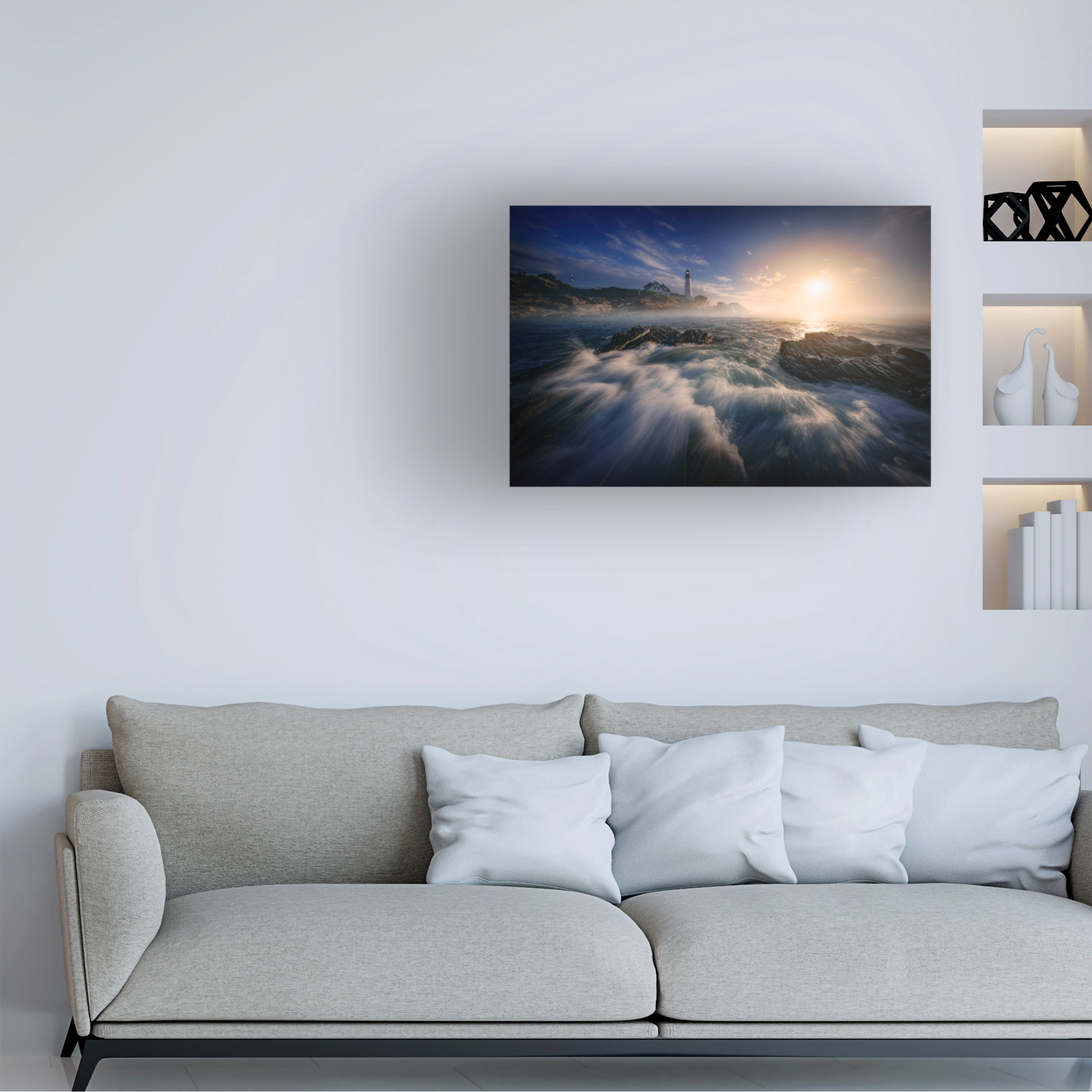 Breakwater Bay Wrapped Canvas Wall Art - Rick Berk 'Mystic Dawn' Wall ...