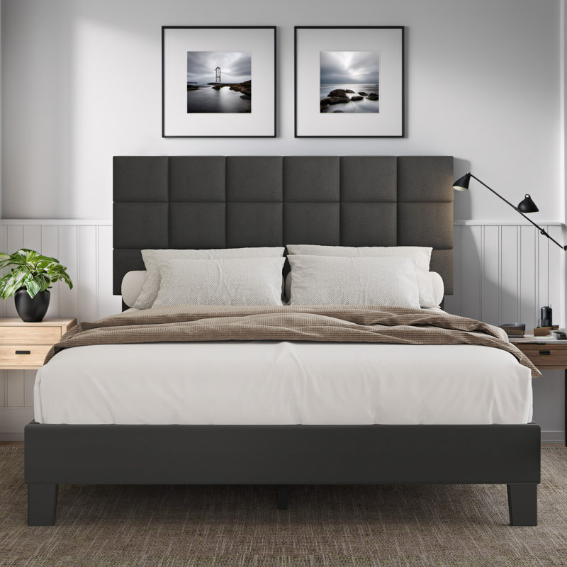 Ebern Designs Samule Upholstered Platform Bed Frame with Headboard ...