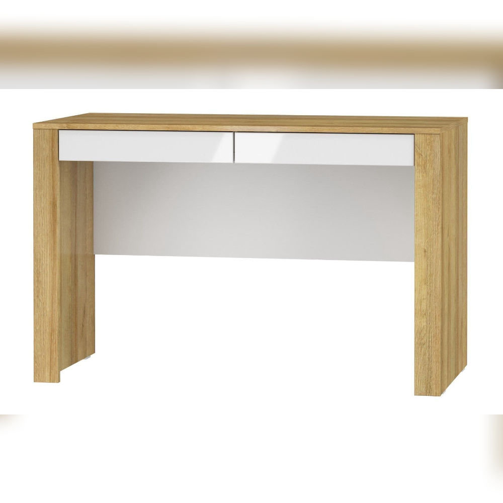 Brayden Studio Modern Home Office Desk In Oak Effect And White Gloss ...