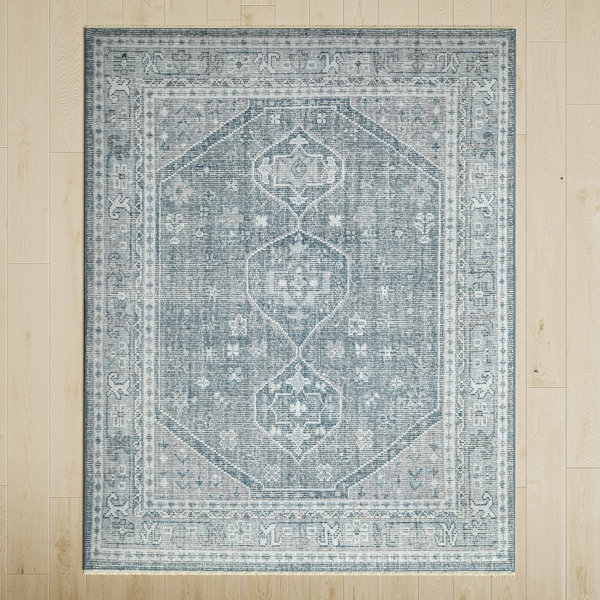 Birch Lane™ Ciro Hand Knotted Blue/Ivory Rug & Reviews | Wayfair