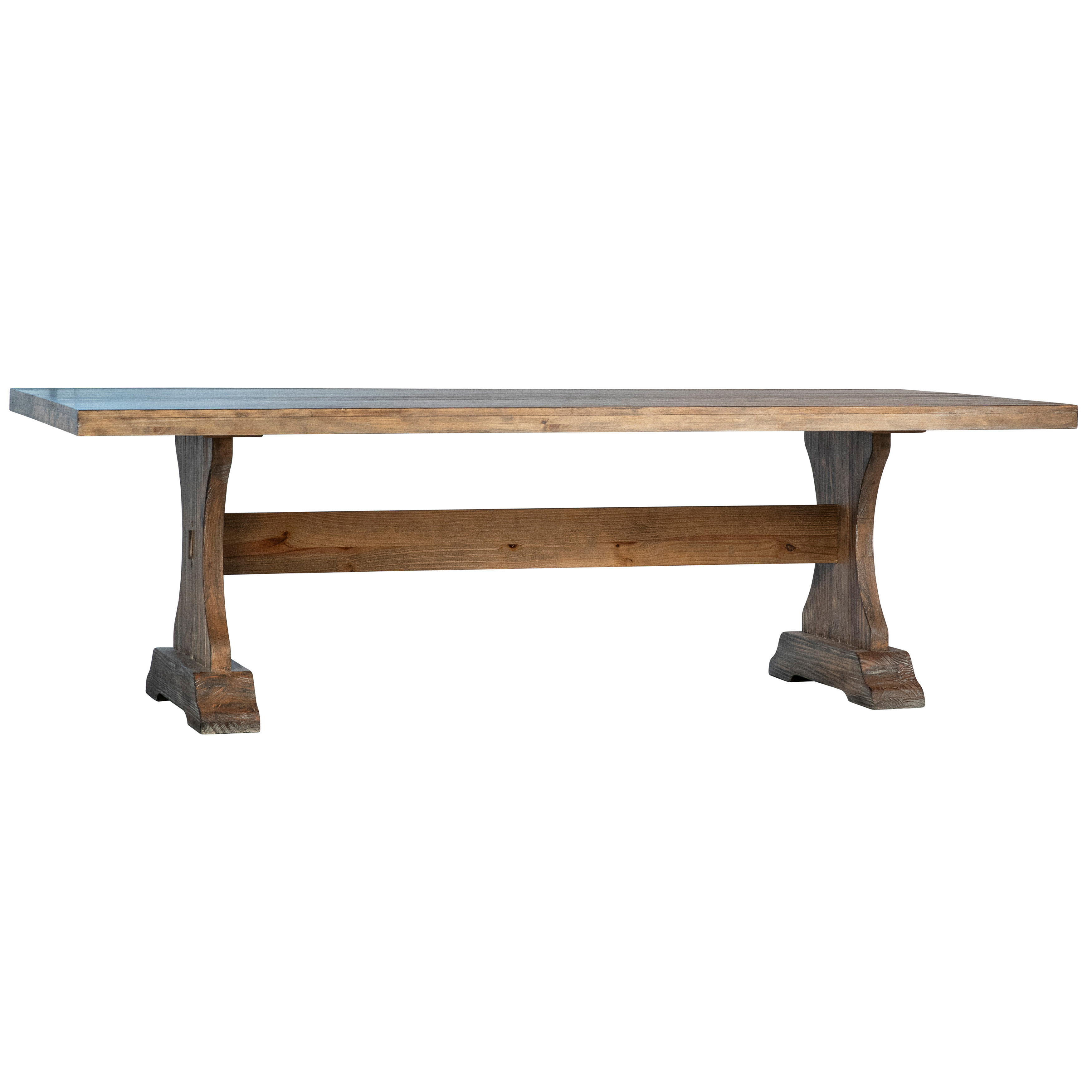 Rosalind Wheeler Cherese Wide Reclaimed Pine Wood Dining Table, Antique ...