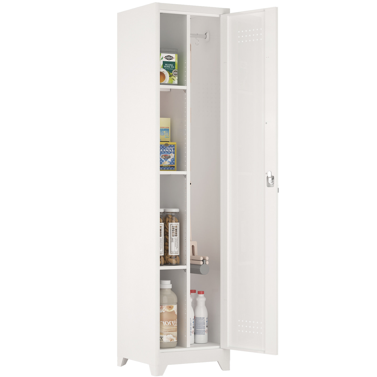 Wrought Studio™ Broom Closet Storage Cabinet,slim Utility Cabinets With ...