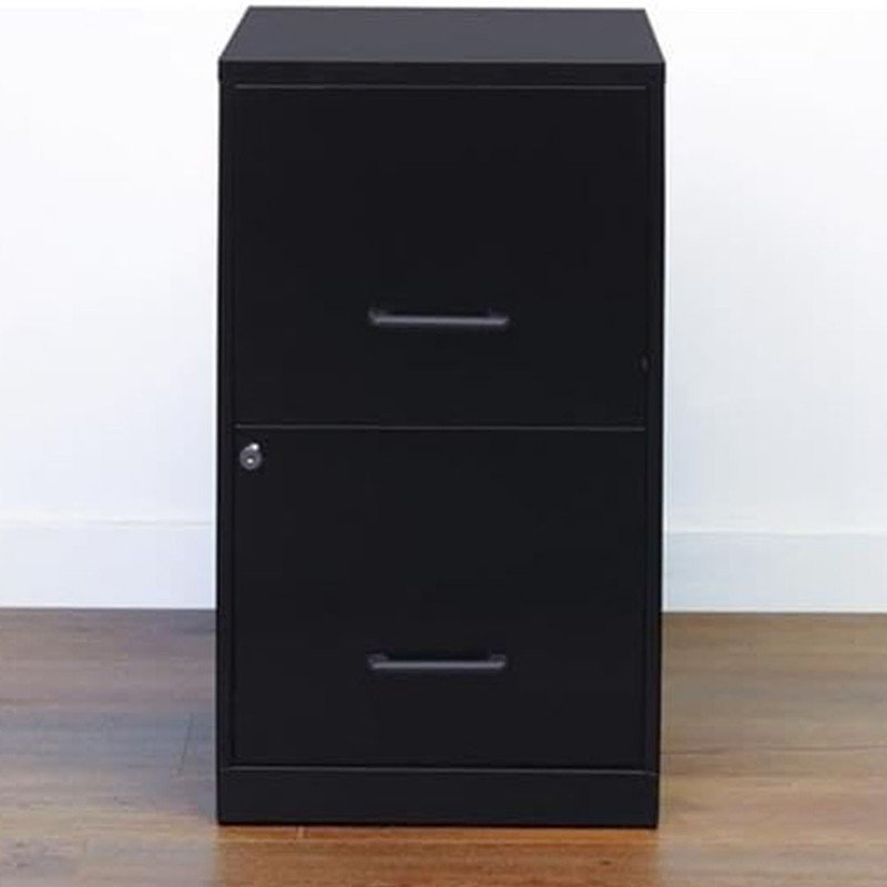 Latitude Run® Row 2 Drawers, Rectangular Metal Filing Cabinet Lockable ...