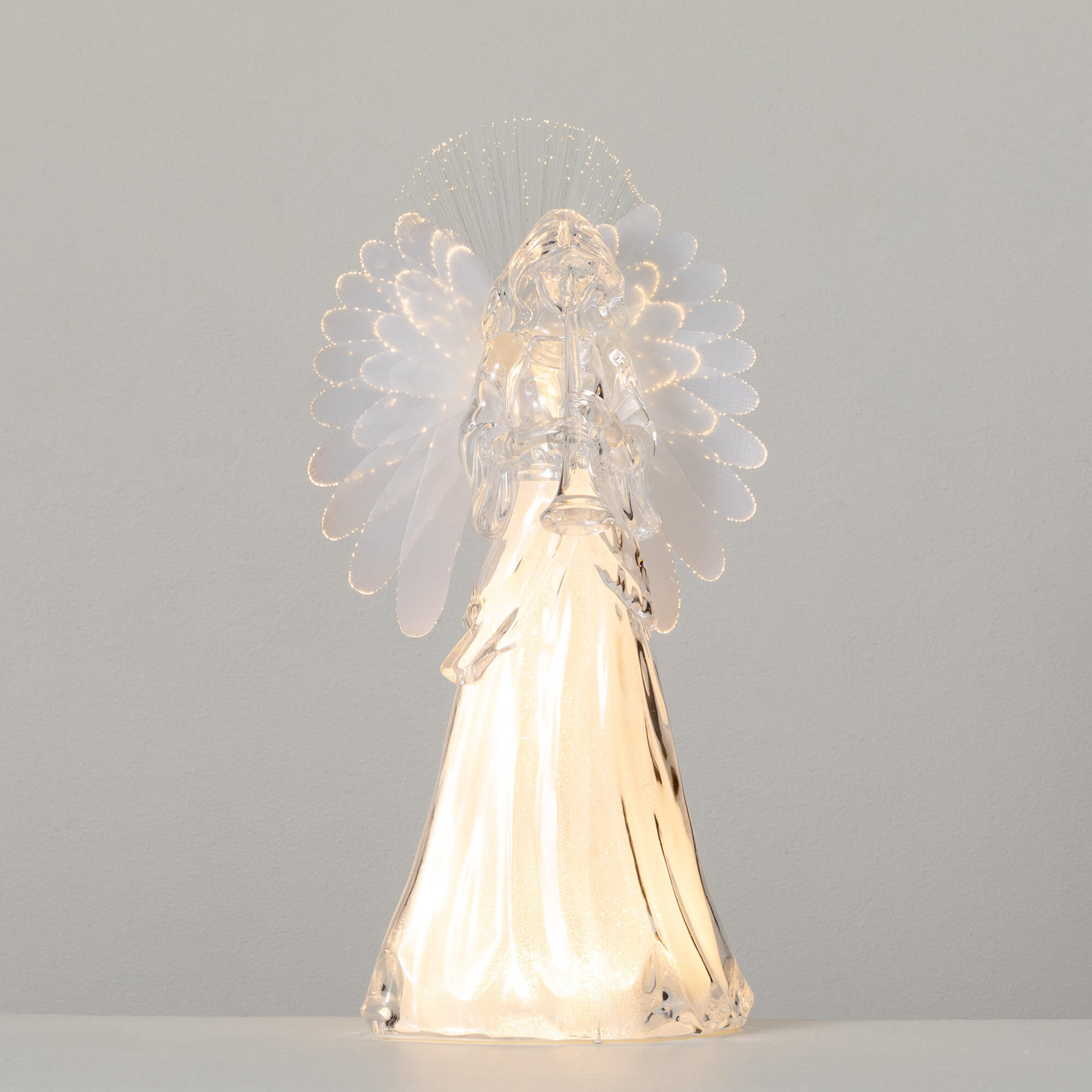 The Holiday Aisle® 20.5" Christmas Lighted Angel Figurine, Clear | Wayfair