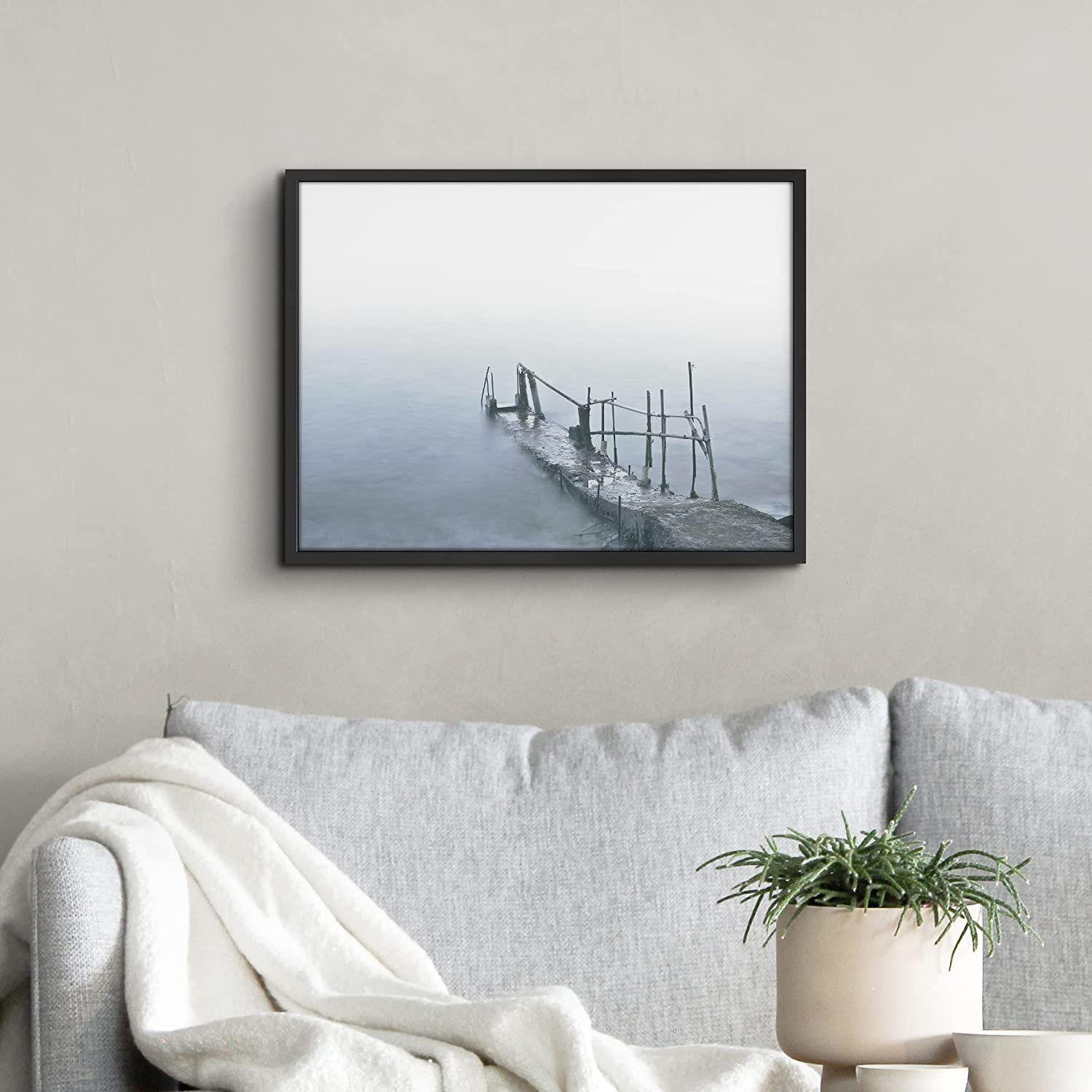 SIGNLEADER Broken Pier Sinks Into Sea Coastal Ocean - Picture Frame ...