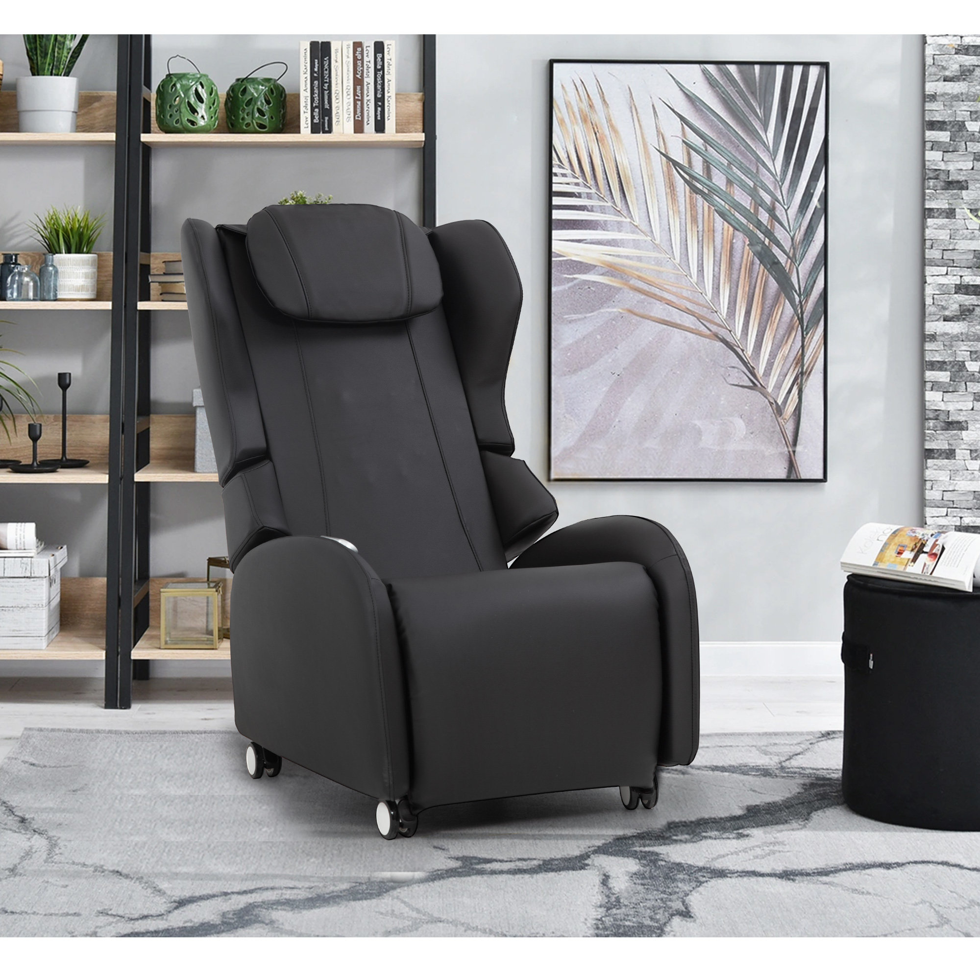 Inbox Zero Faux Leather Power Reclining Massage Chair & Reviews | Wayfair