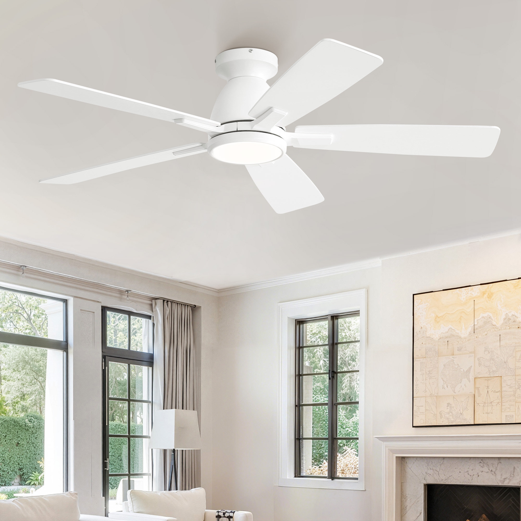 Ebern Designs 46'' 5 - Blade Modern Ceiling Fan With Light Kit and ...