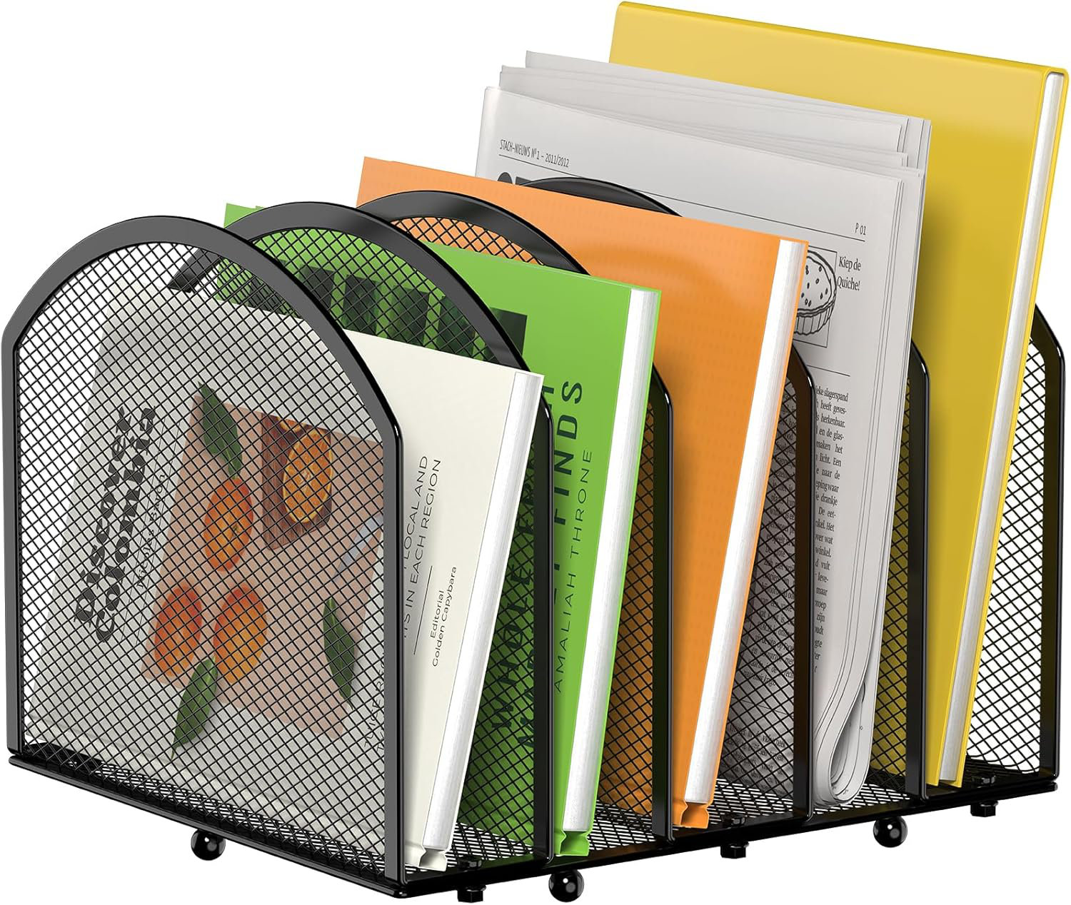 Inbox Zero 5-Section Desk File Organizer, Vertical Desktop File Holder ...