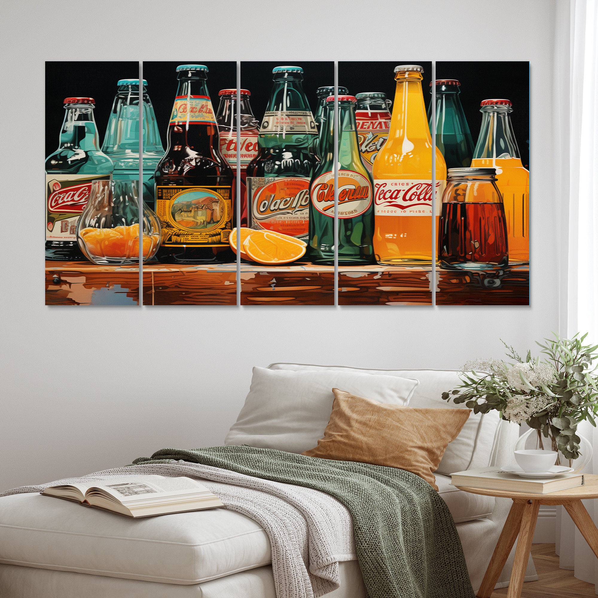 Design Art Pop Art 1950S Cocktail Emotion II On Canvas 5 Pieces Print ...