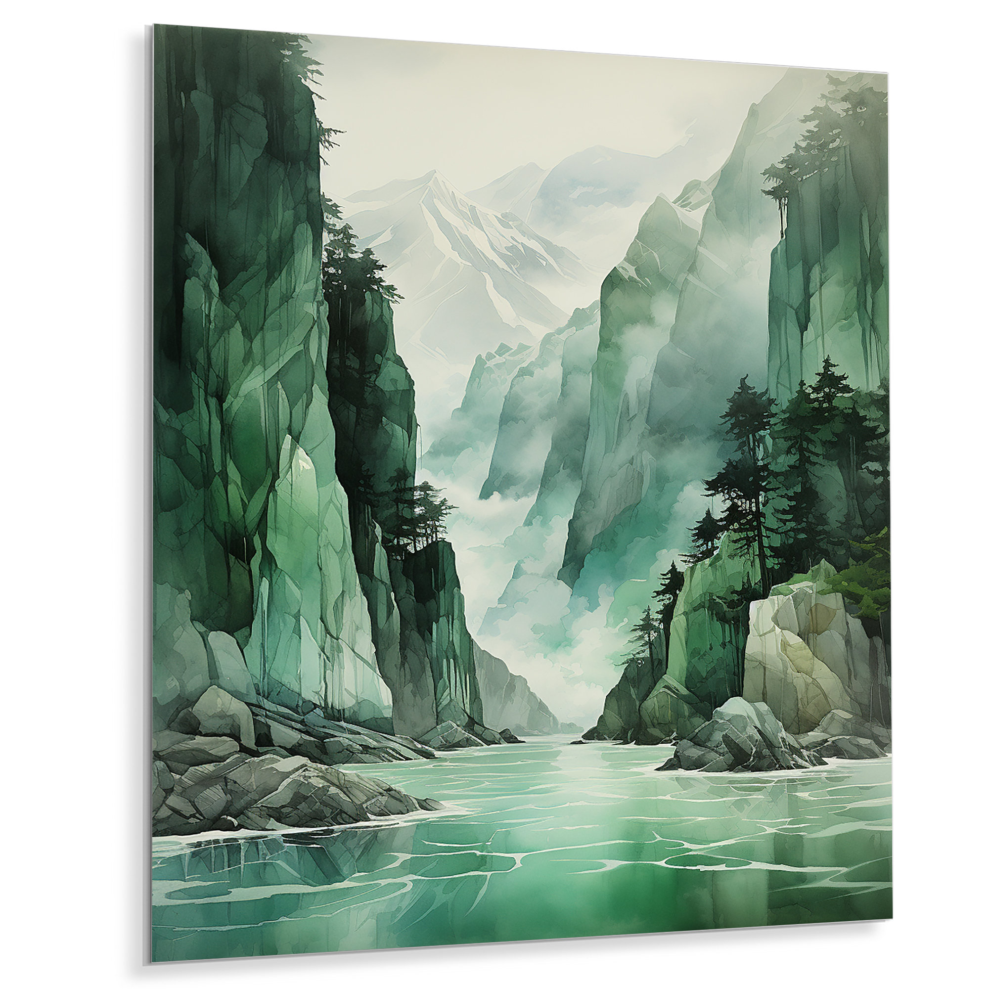 Millwood Pines Green Cliff Glacial Symmetry I - Landscape & Nature ...