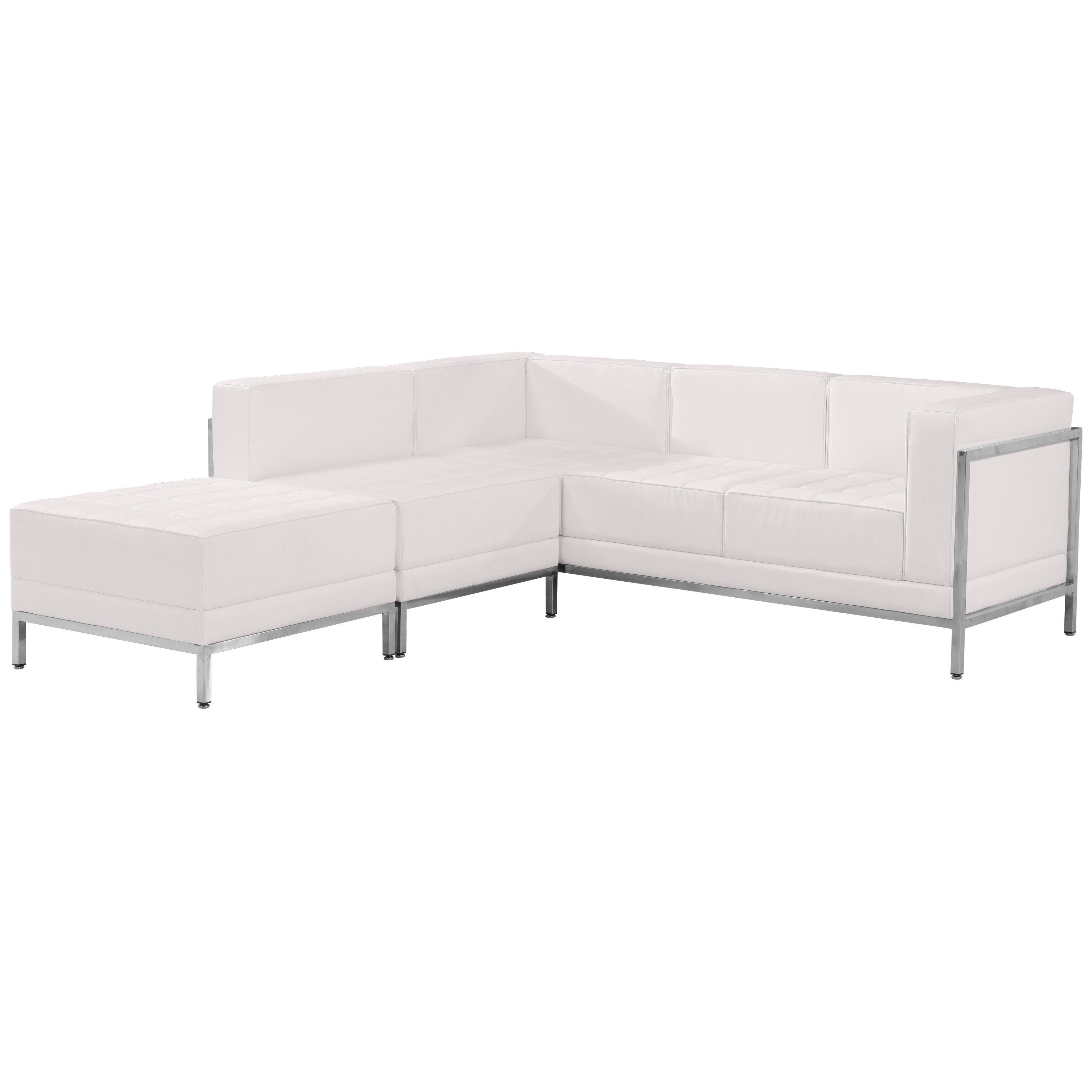 Flash Furniture Hercules 3 Piece LeatherSoft Modular Sectional ...