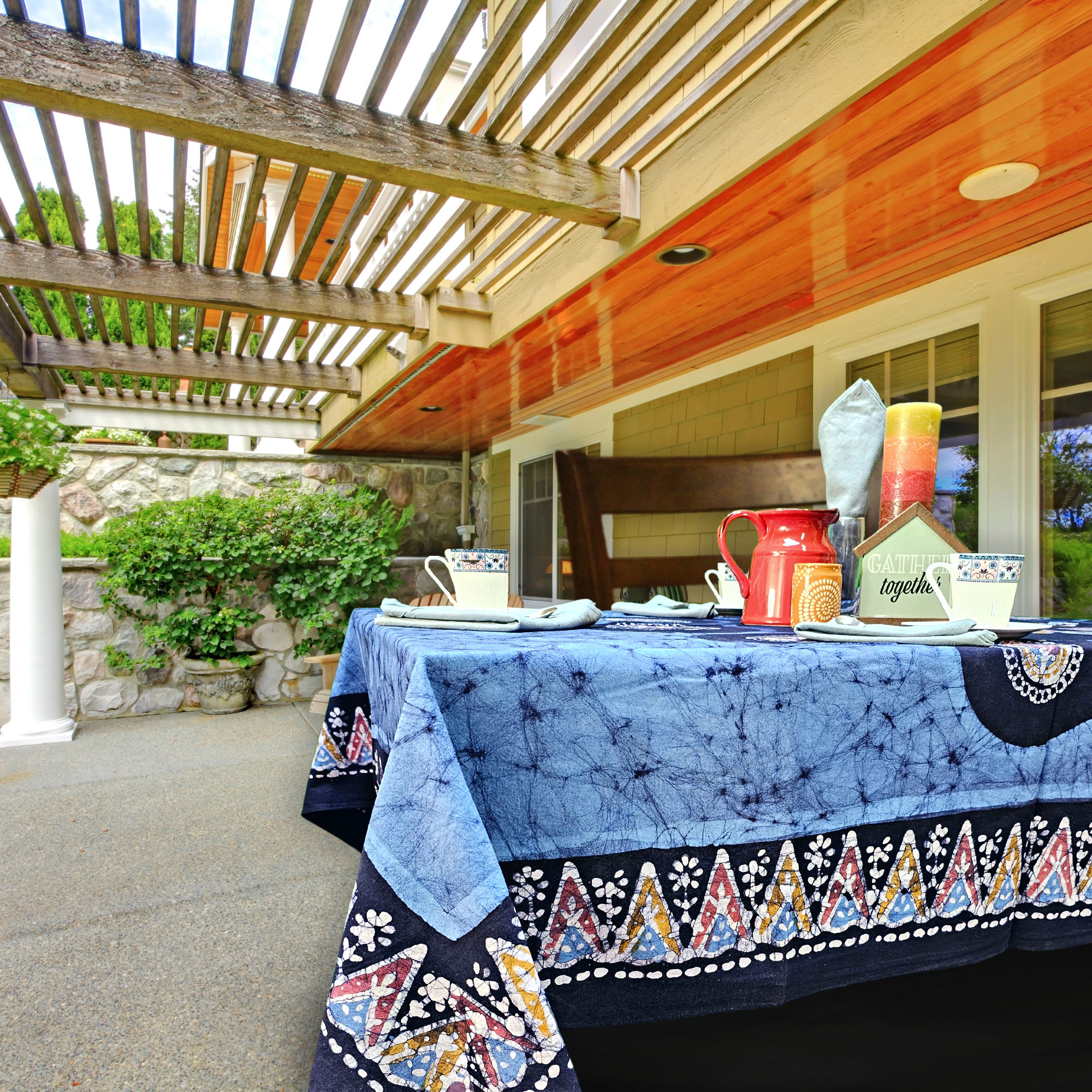 World Menagerie Pagur Batik Cotton Paisley Floral Tablecloth | Wayfair