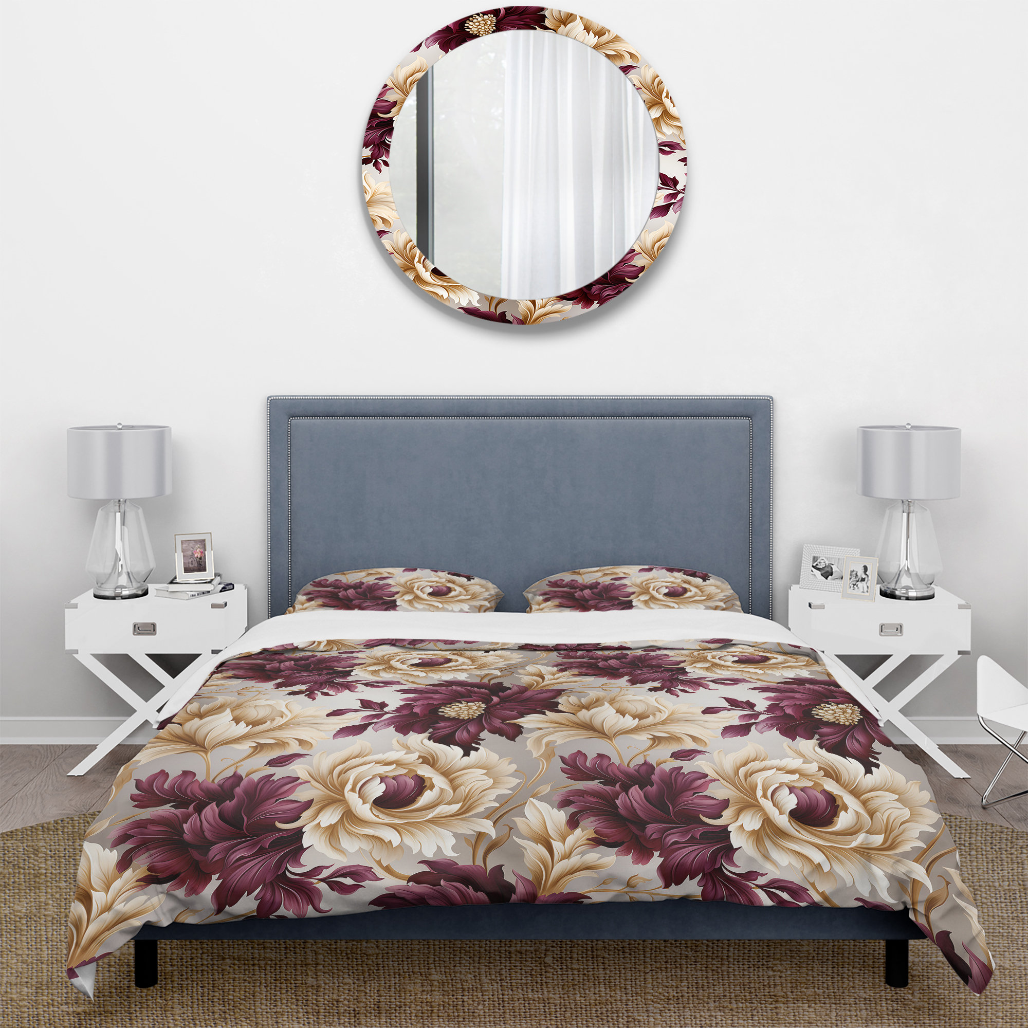 Design Art Royal Victorian Flourish Victorian Pattern V Duvet Cover Set ...