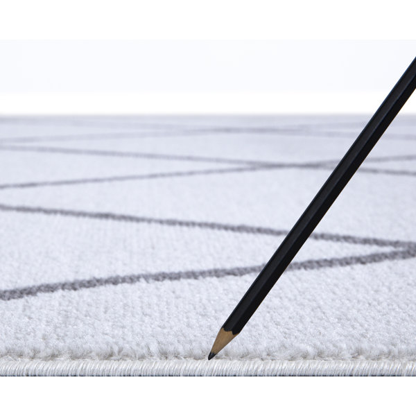 Gracie Oaks Merrie Diamond Ivory Area Rug & Reviews | Wayfair