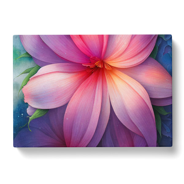 Marlow Home Co. Enthralling Watercolour Flower - Wrapped Canvas ...