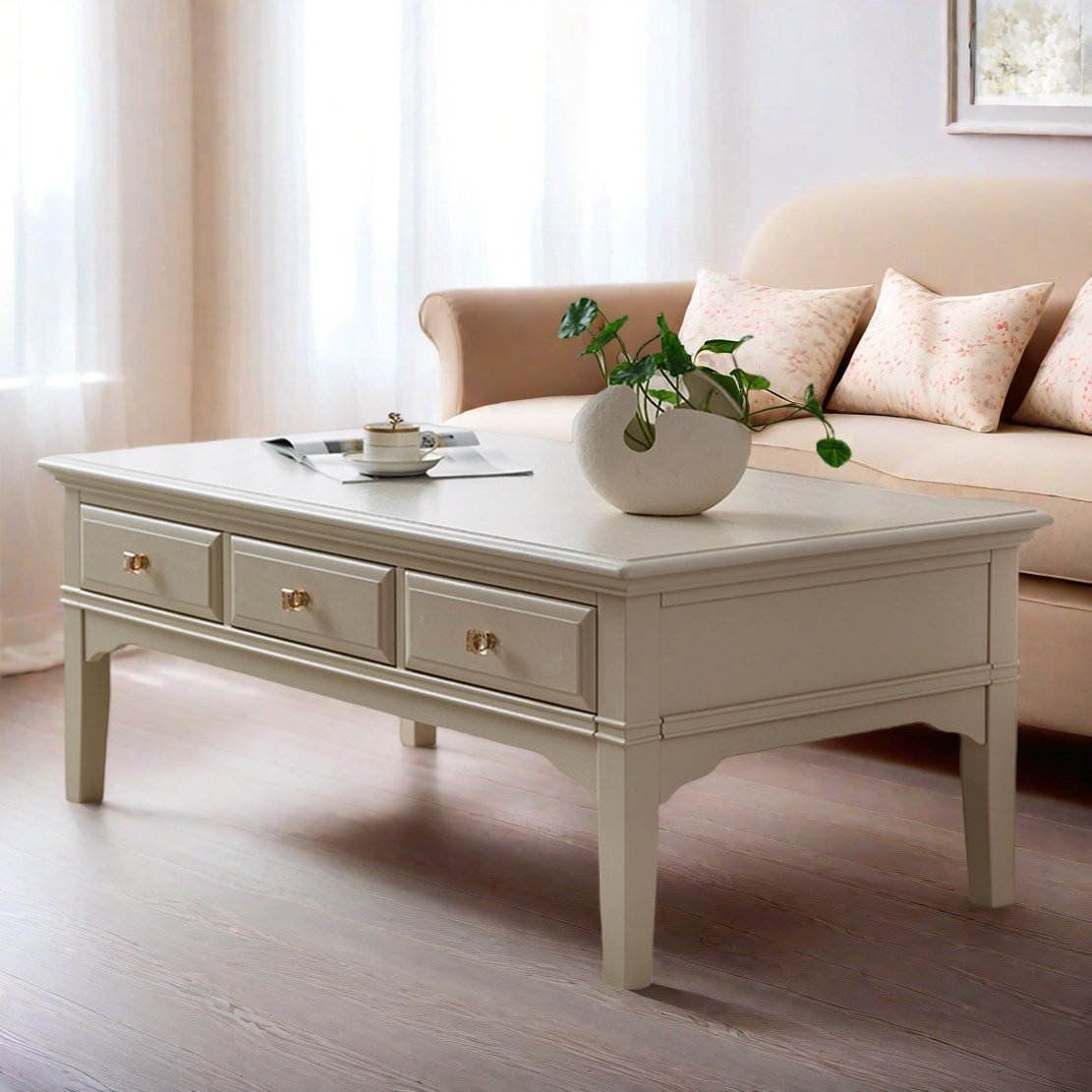Wu's StylishVault American light luxury cream style coffee table ...