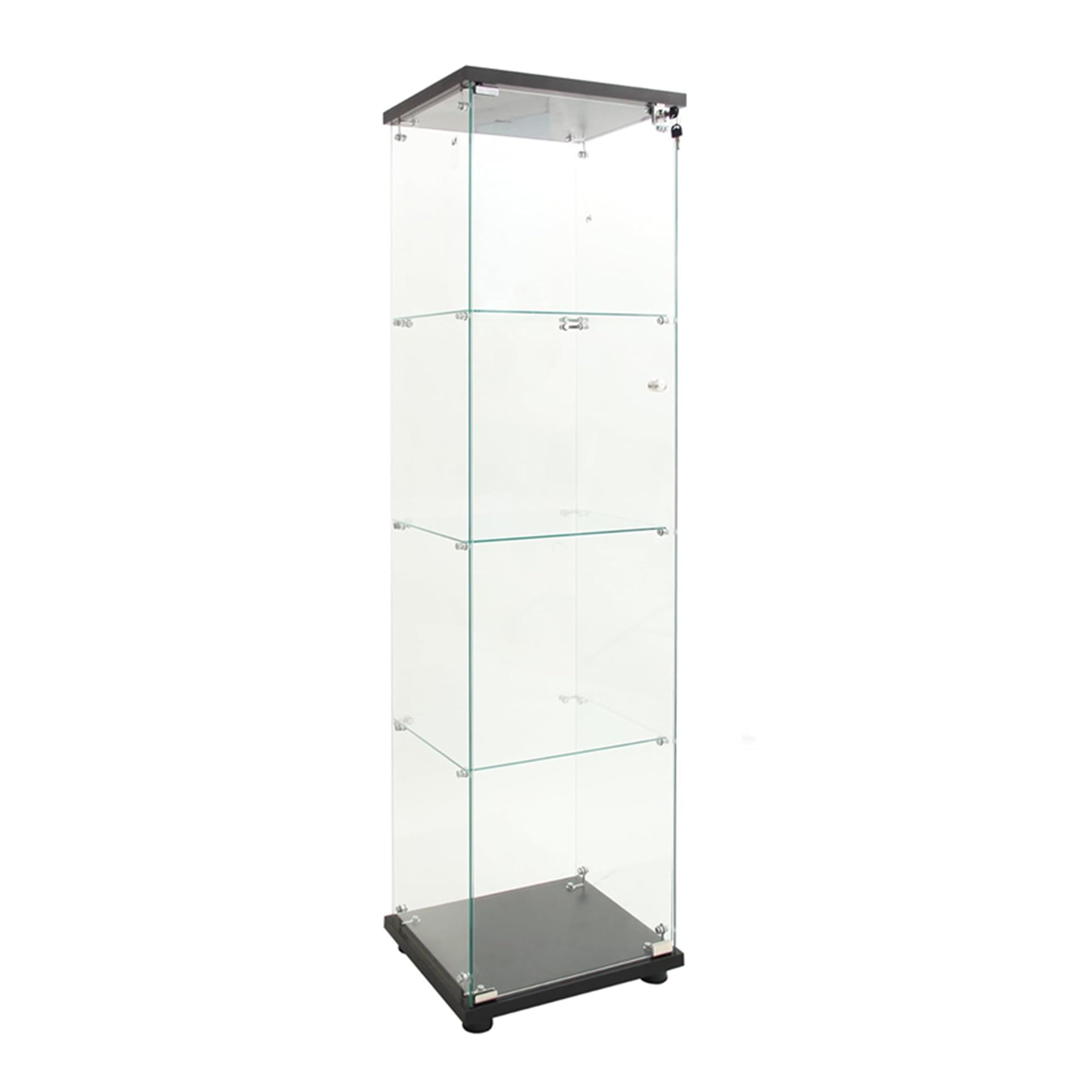 BFYDOAA Glass Display Cabinet With LED Strip Lights, Glass Display ...