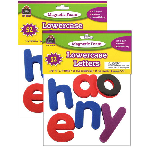 Teacher Created Resources Magnetic Foam Lowercase Letters, 2 Sets | Wayfair