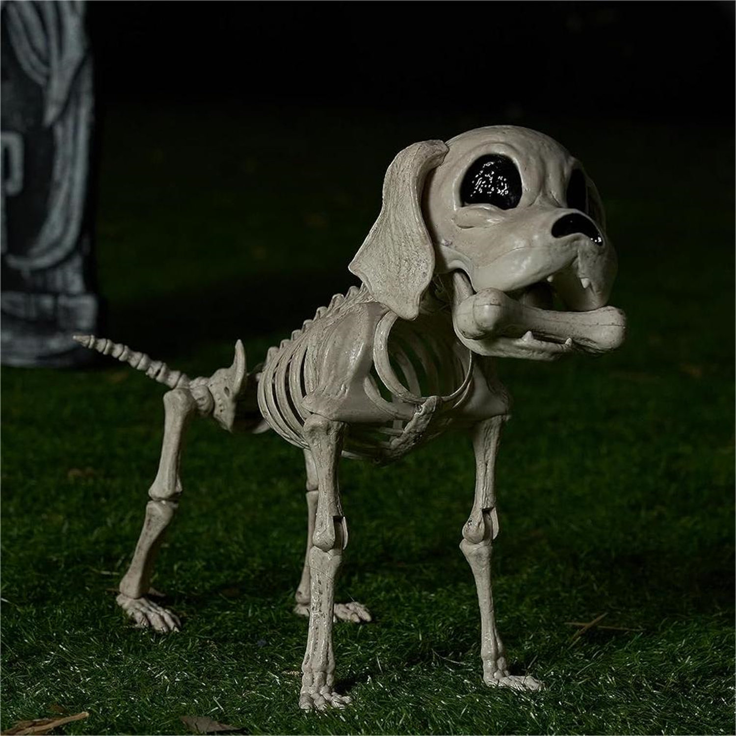 The Holiday Aisle® Posable Halloween Dog Skeleton Full Body Posable ...