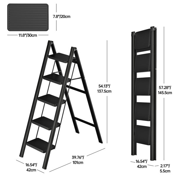 WFX Utility™ 5 - Step Lightweight Folding Small Step Ladder | Wayfair