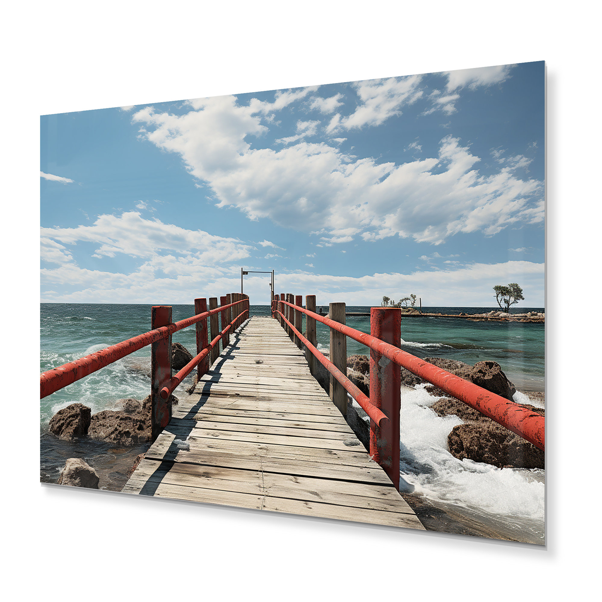 Dovecove Beach Pier Perspective Black II - Nautical & Beach Metal Wall ...