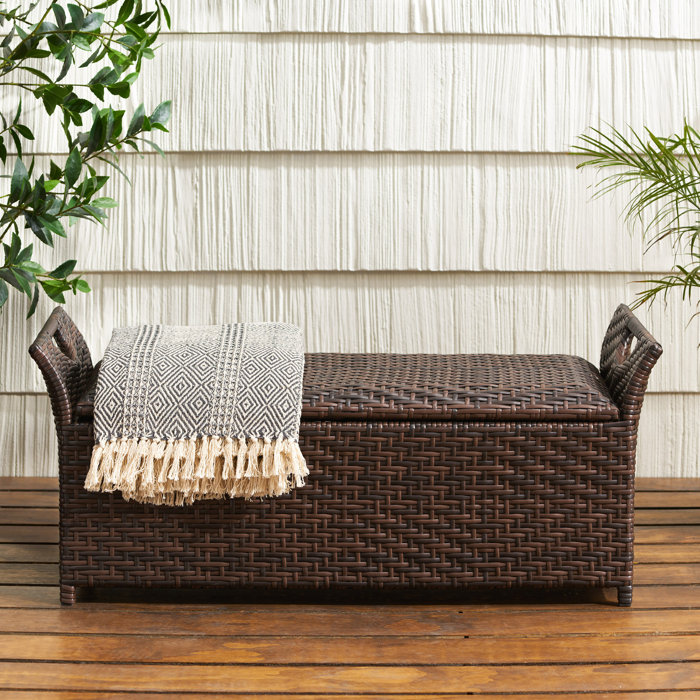 Wrought Studio Quinto Wicker Storage Bench & Reviews | Wayfair