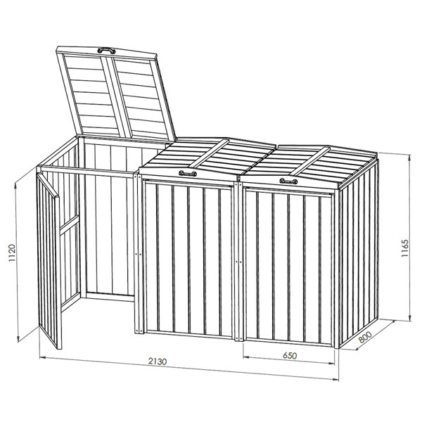 Rebrilliant Cumbie Wooden Triple Bin Store | Wayfair.co.uk