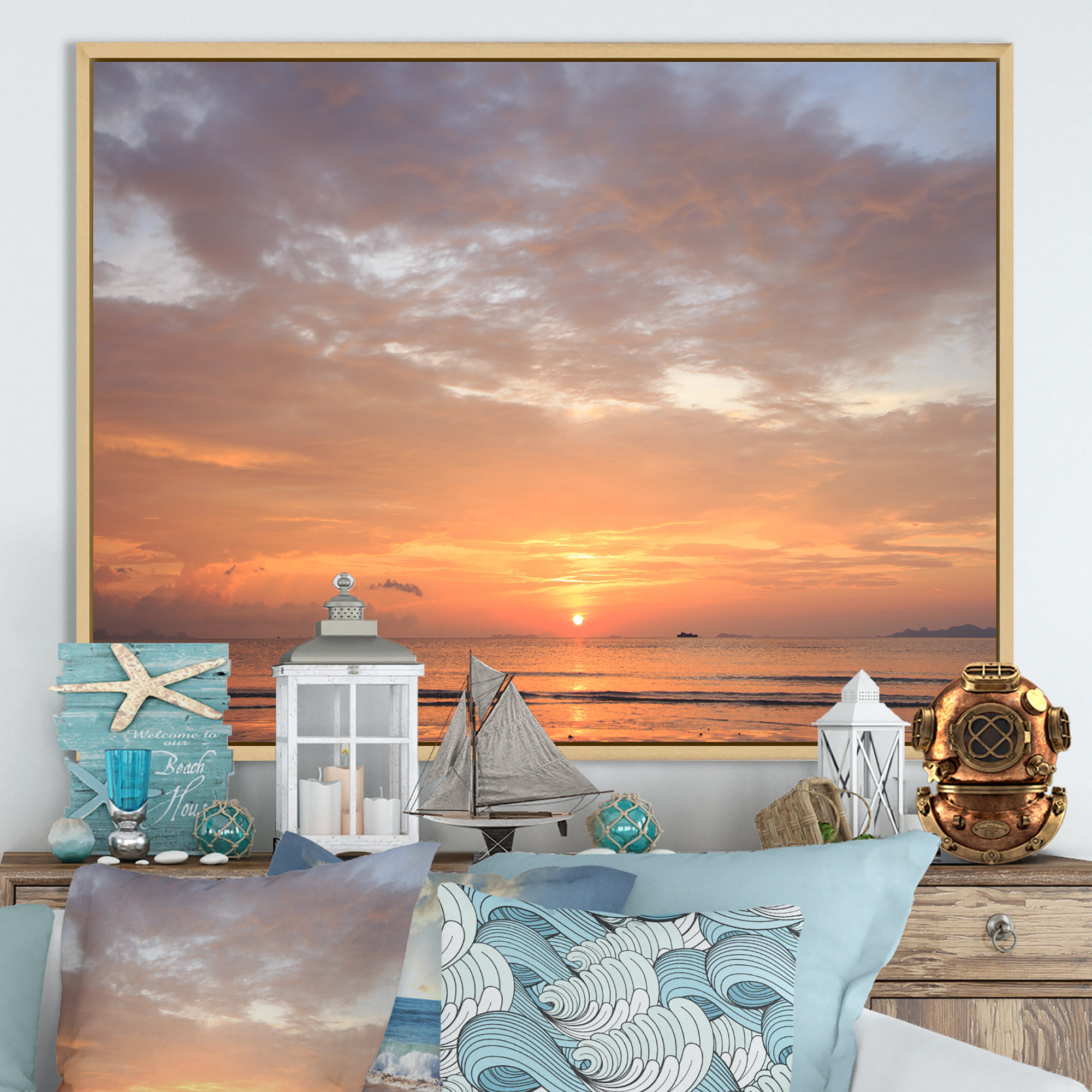Highland Dunes Dramatic Panoramic Tropical Sunset VI - Nautical ...