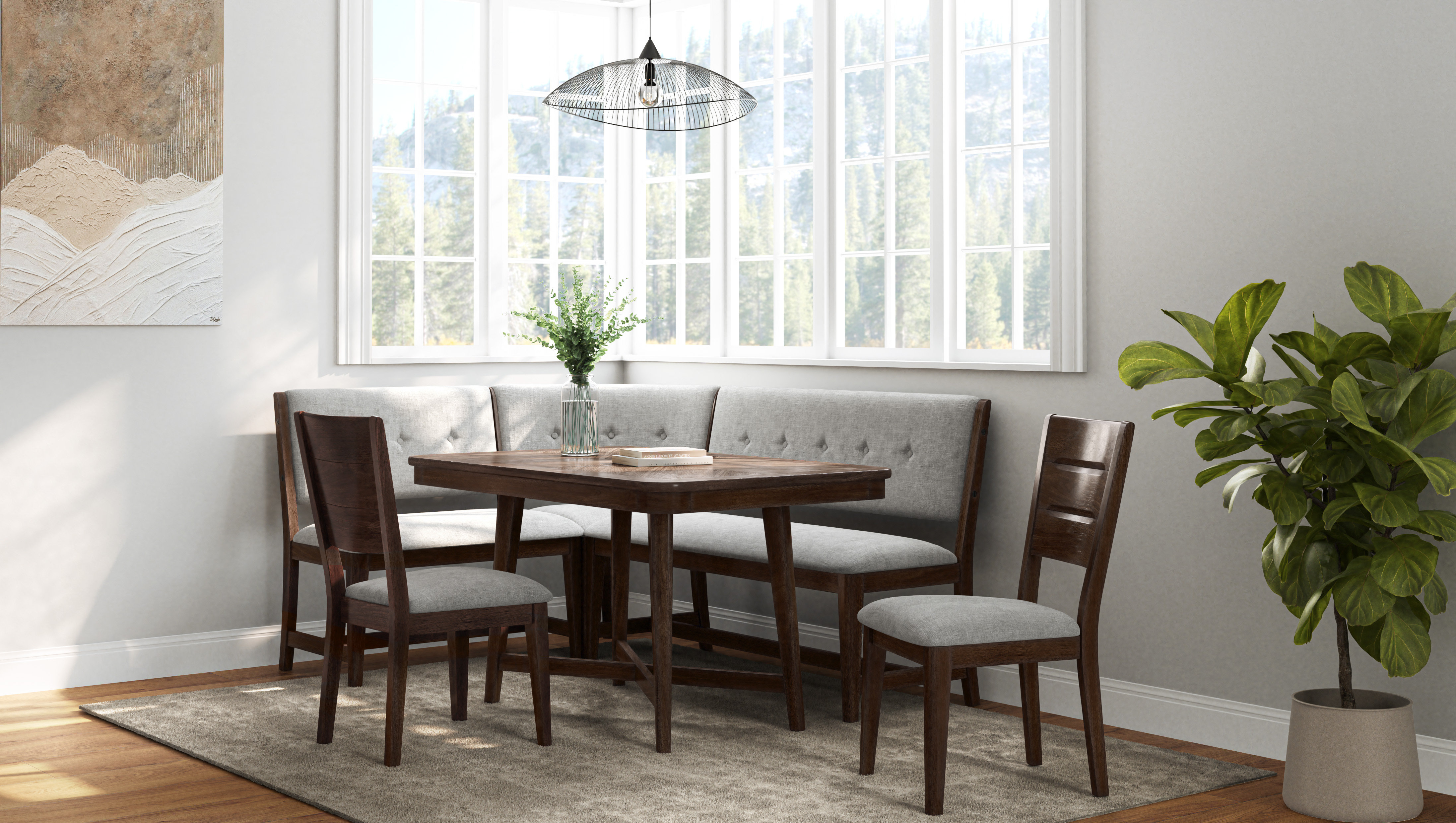 Birch Lane™ Giddeon 4 Piece Nook Dining Set & Reviews | Birch Lane