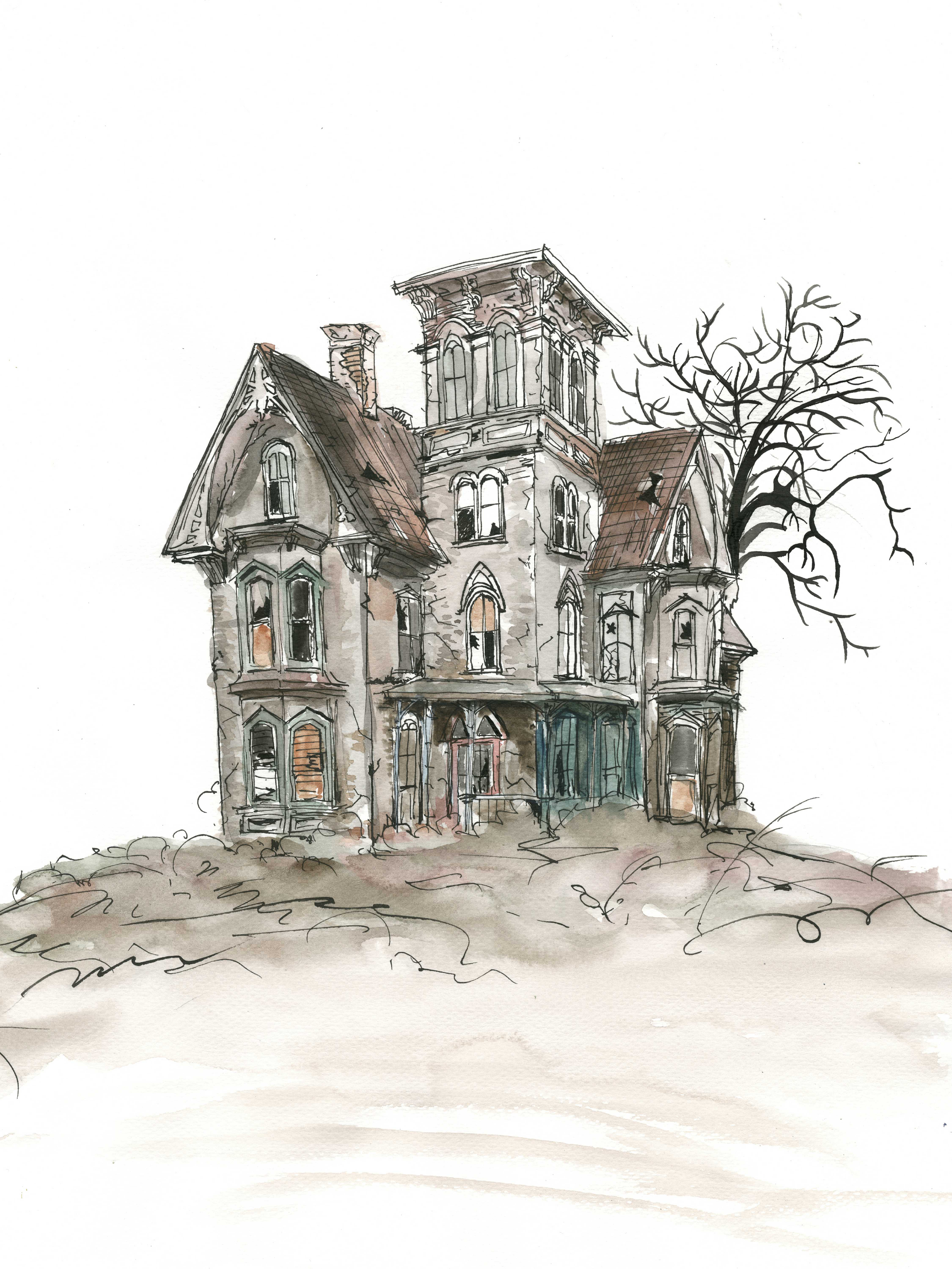 Wildon Home® Halloween Haunted House 1 - Wrapped Canvas Painting | Wayfair