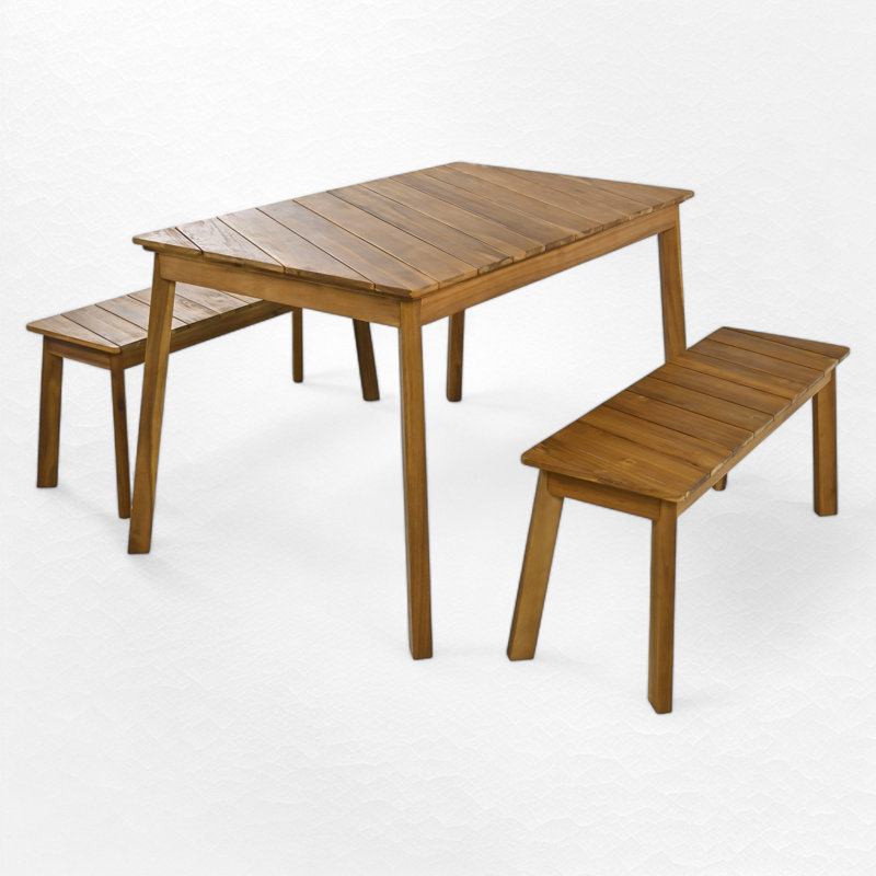 Loon Peak® Jadviga Rectangular 4 - Person 50'' L Outdoor Dining Set ...