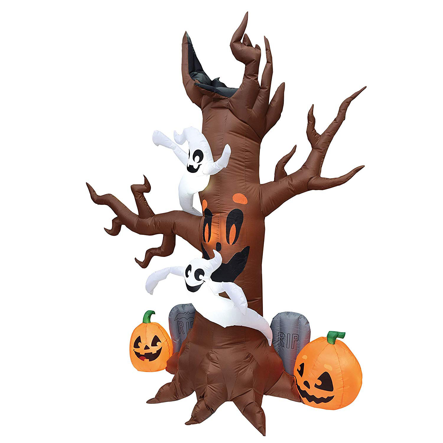 The Holiday Aisle® 8 FT Halloween Inflatable Scary Tree with Ghost ...