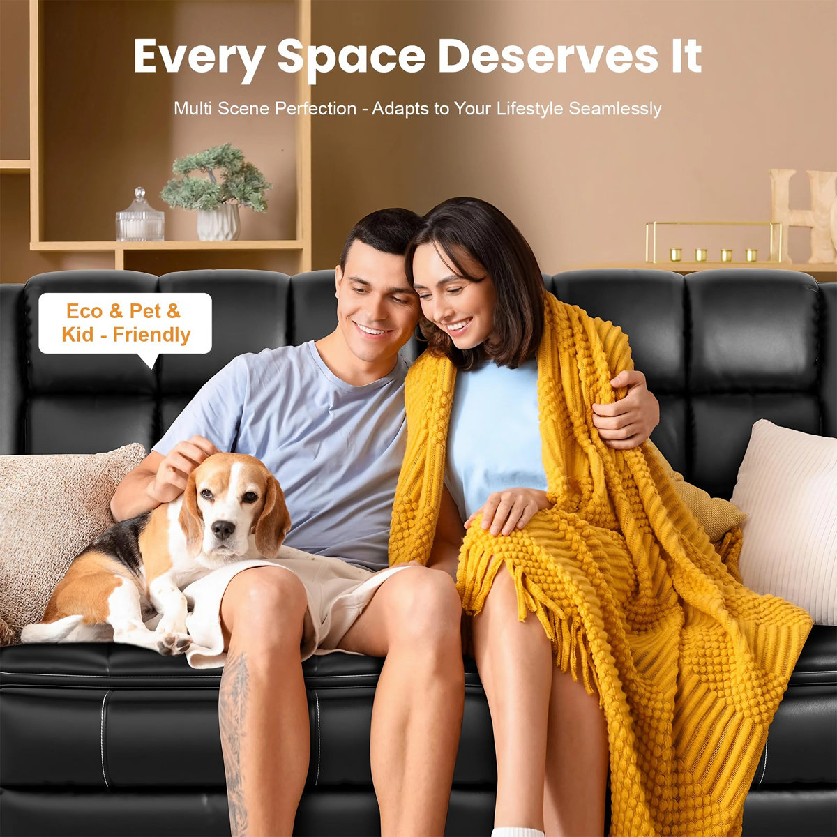 Latitude Run® Recliner Sofa, Reclining Loveseat With Removable Console ...