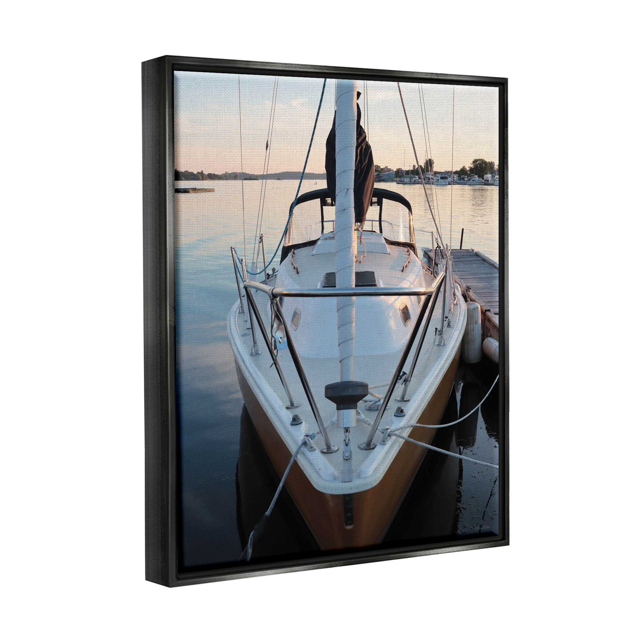 Breakwater Bay Boat Mast Ocean Marina by Lori Deiter - Floater Frame ...